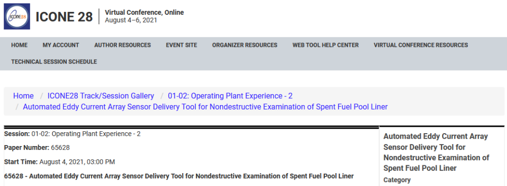 Presentation for ASME 2021 28th International Conference on Nuclear ...